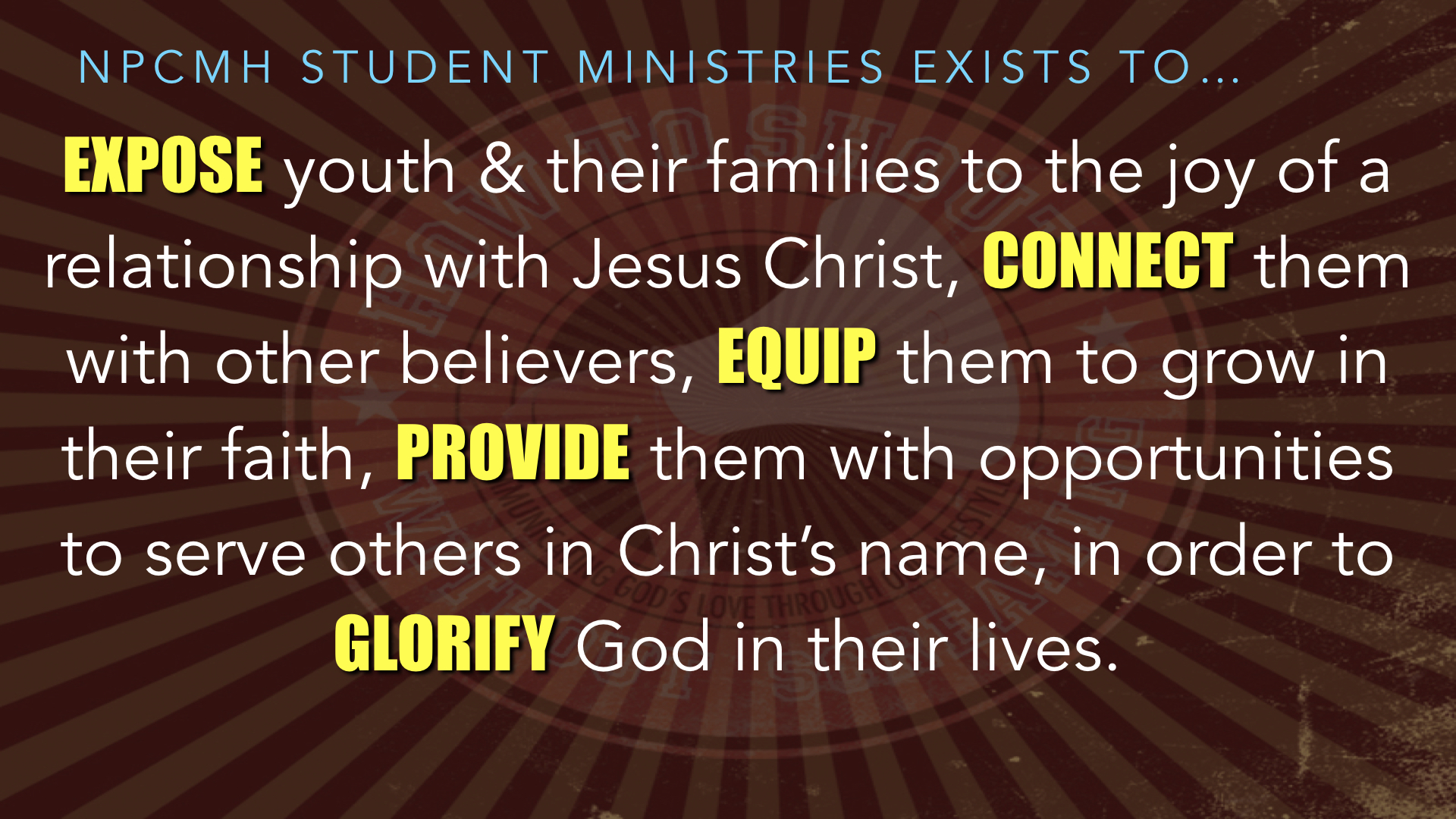 Youth - Northminster Evangelical Presbyterian Church